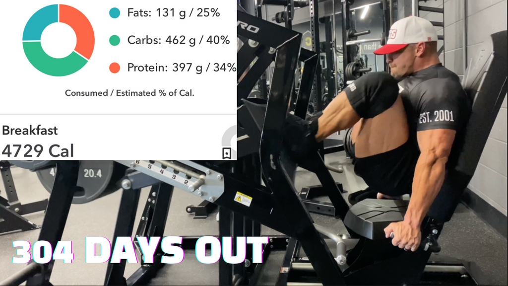 304 Days Out - Full Day of Eating (4,729 CALORIES!) | Leg Training - T ...