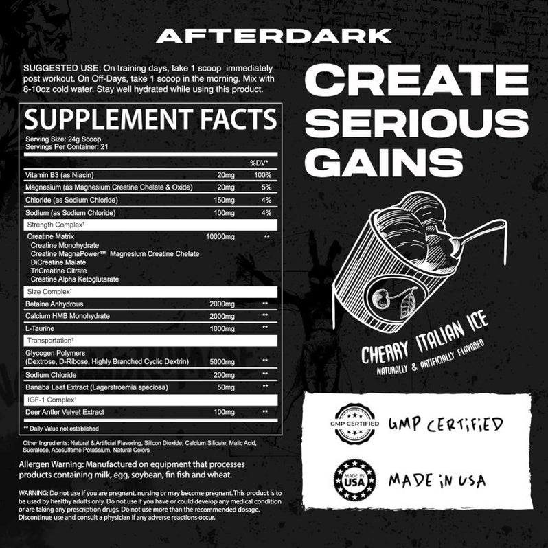 Build Muscle and Strength with AfterDark Creation Creatine Matrix — Tiger Fitness