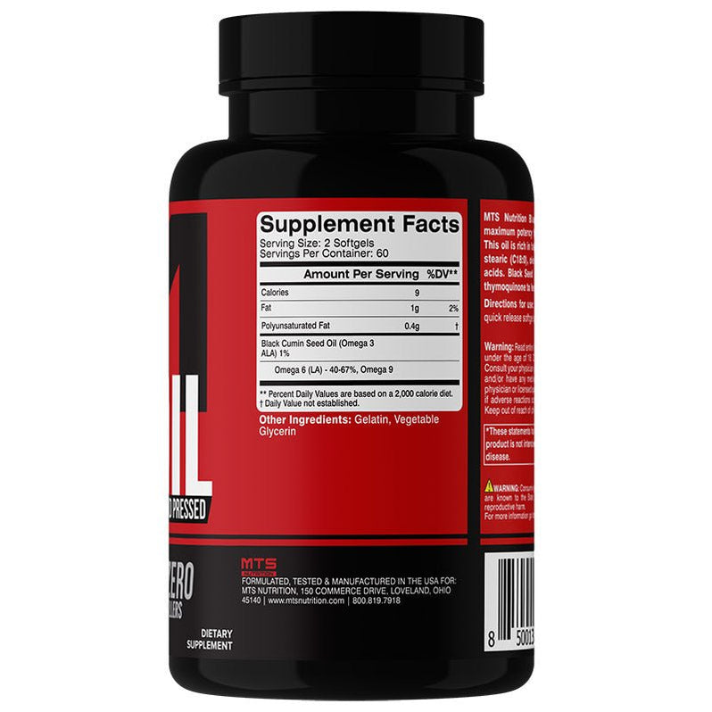 MTS Nutrition Black Seed Oil - Fatty Acid Antioxidant Supplement ...